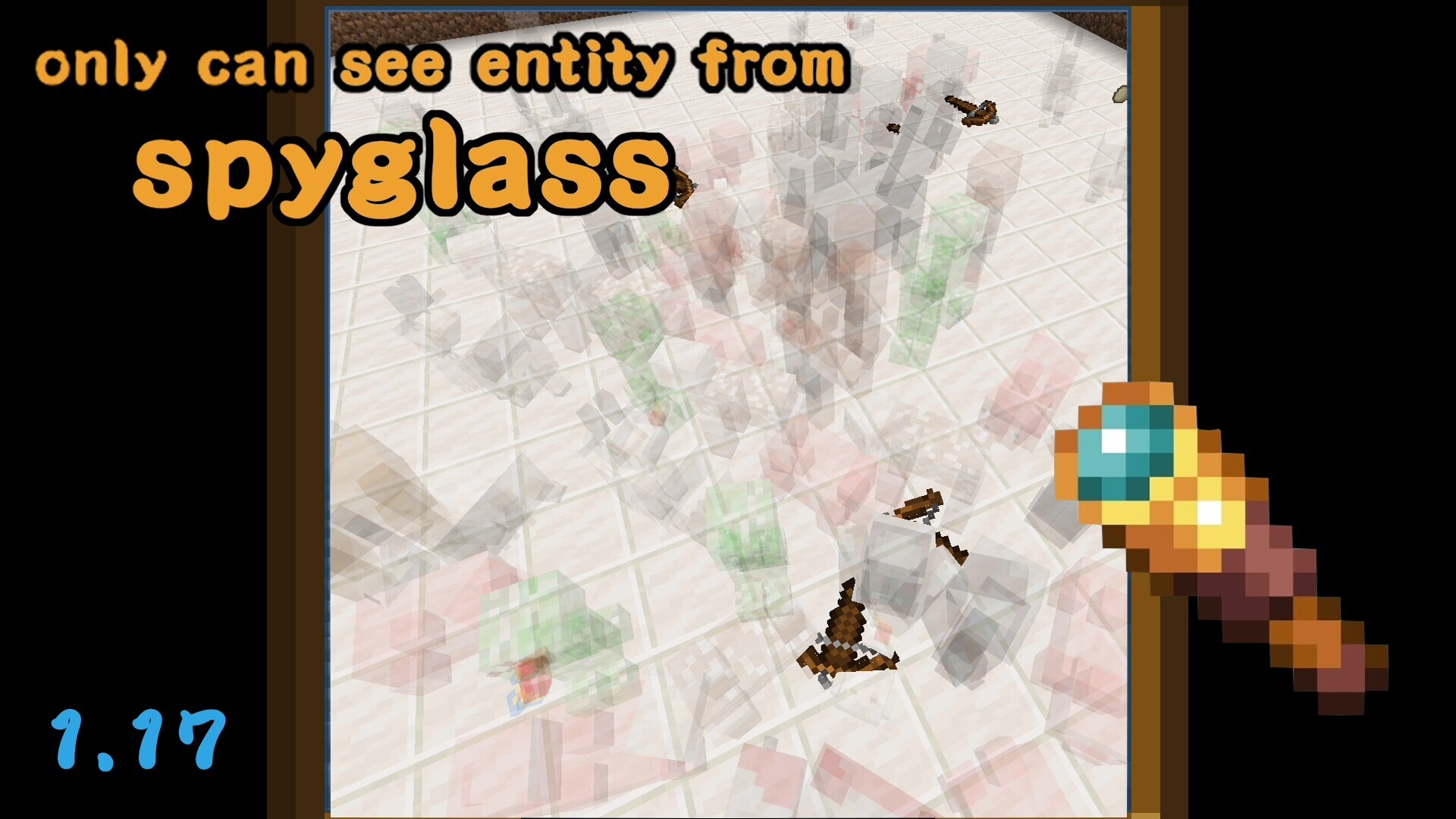 only can see entity from spyglass Minecraft Data Pack