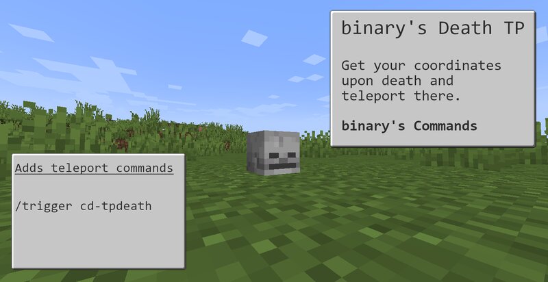 Death Coordinates | Part of the Commands Series Minecraft Data Pack