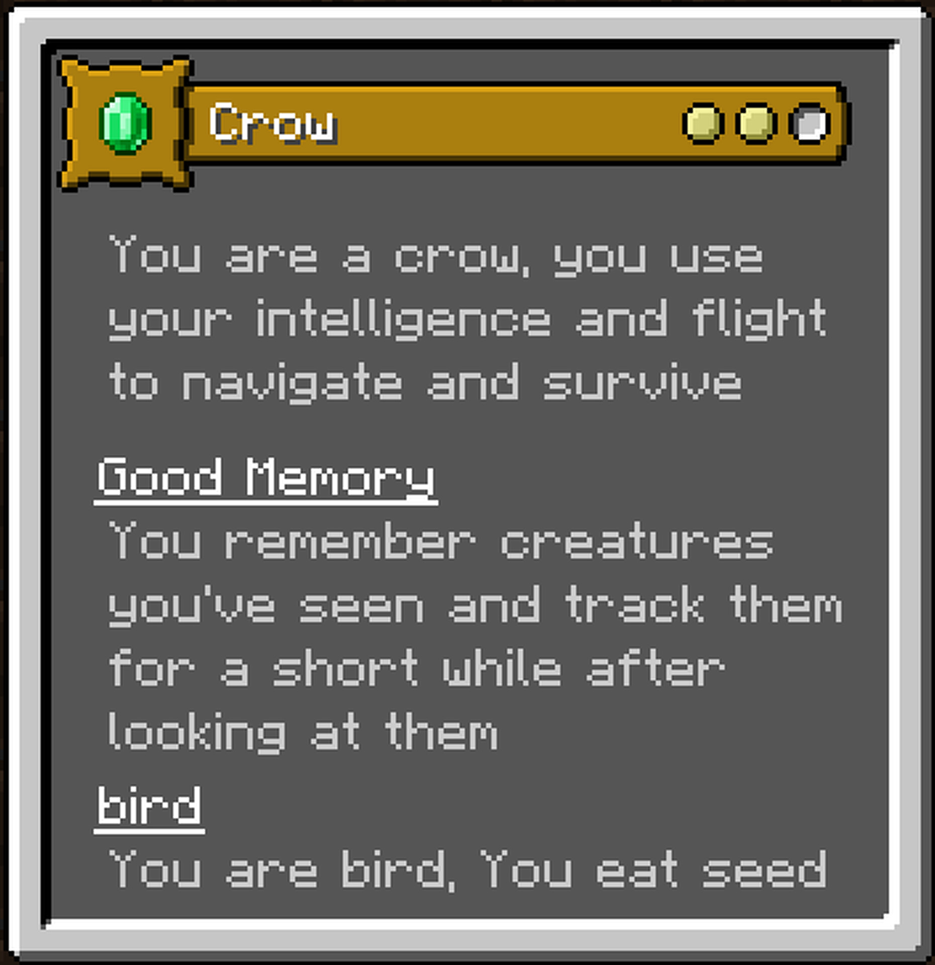 Crow origin Minecraft Data Pack