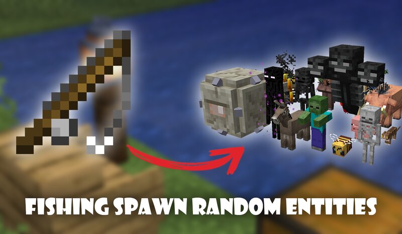 Minecraft, BUT fishing spawn random entities Minecraft Data Pack