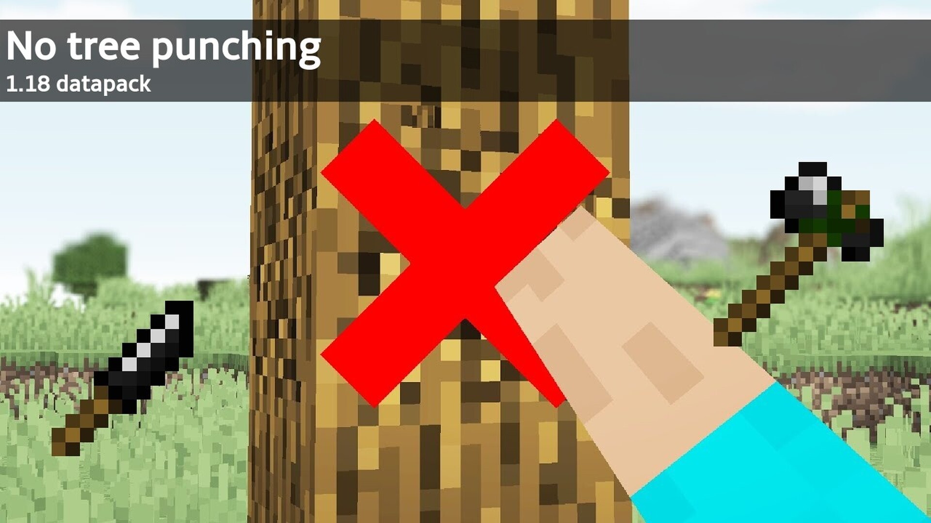 No tree punching - Flint tools Minecraft Data Pack