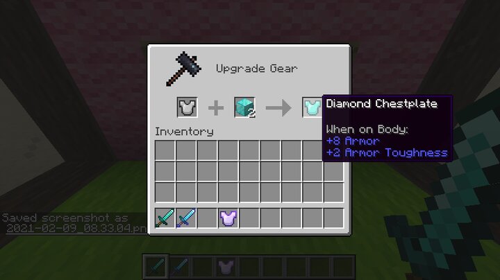 Upgrade Iron Tools & Armor To Diamond(with enchants) Minecraft Data Pack
