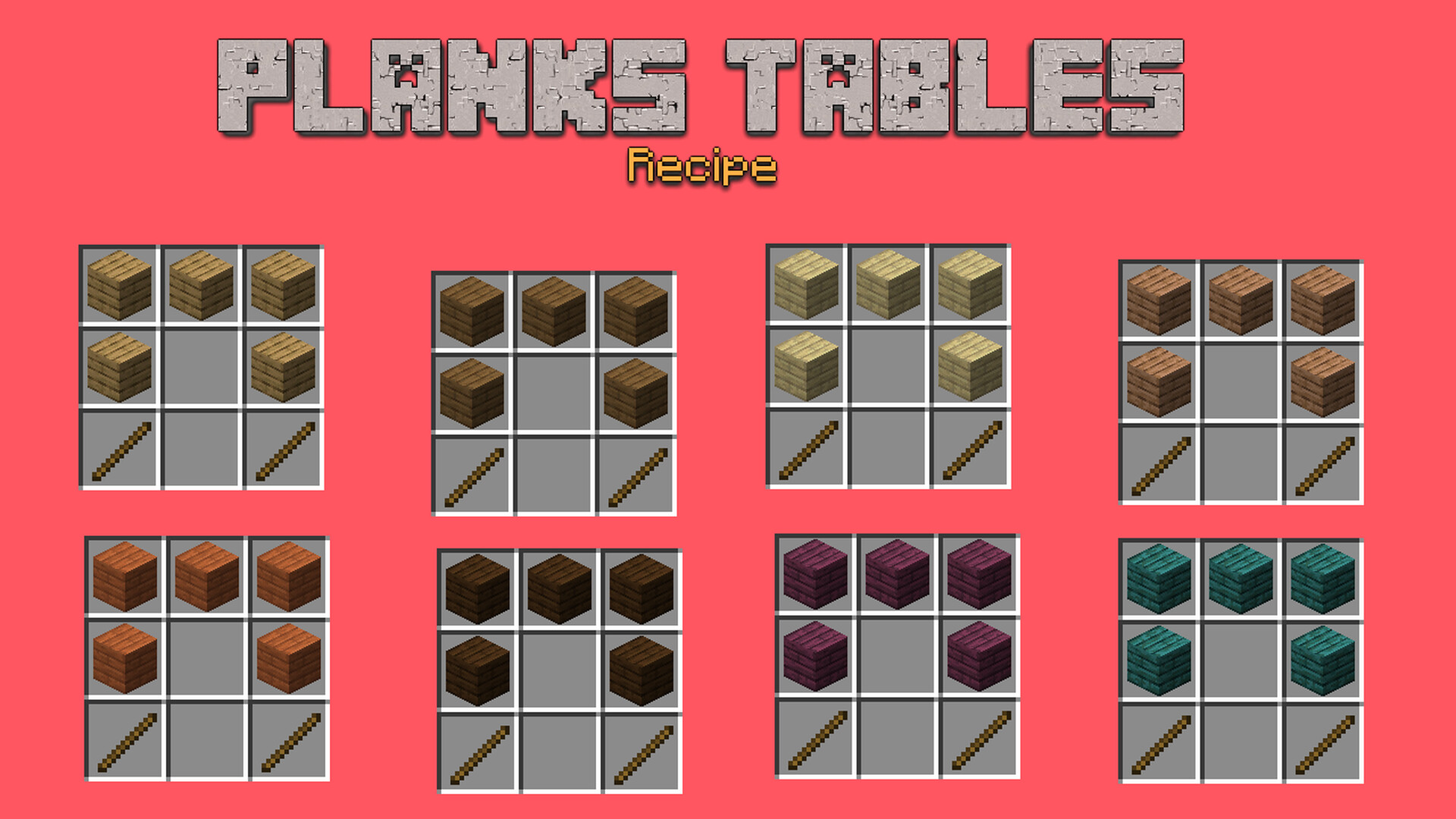 Tables Datapack for Minecraft 1.17 - v.2.0 Minecraft Data Pack