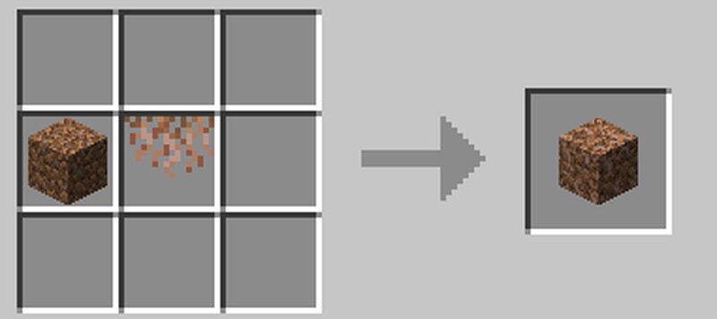 Craftable Rooted Dirt Minecraft Data Pack