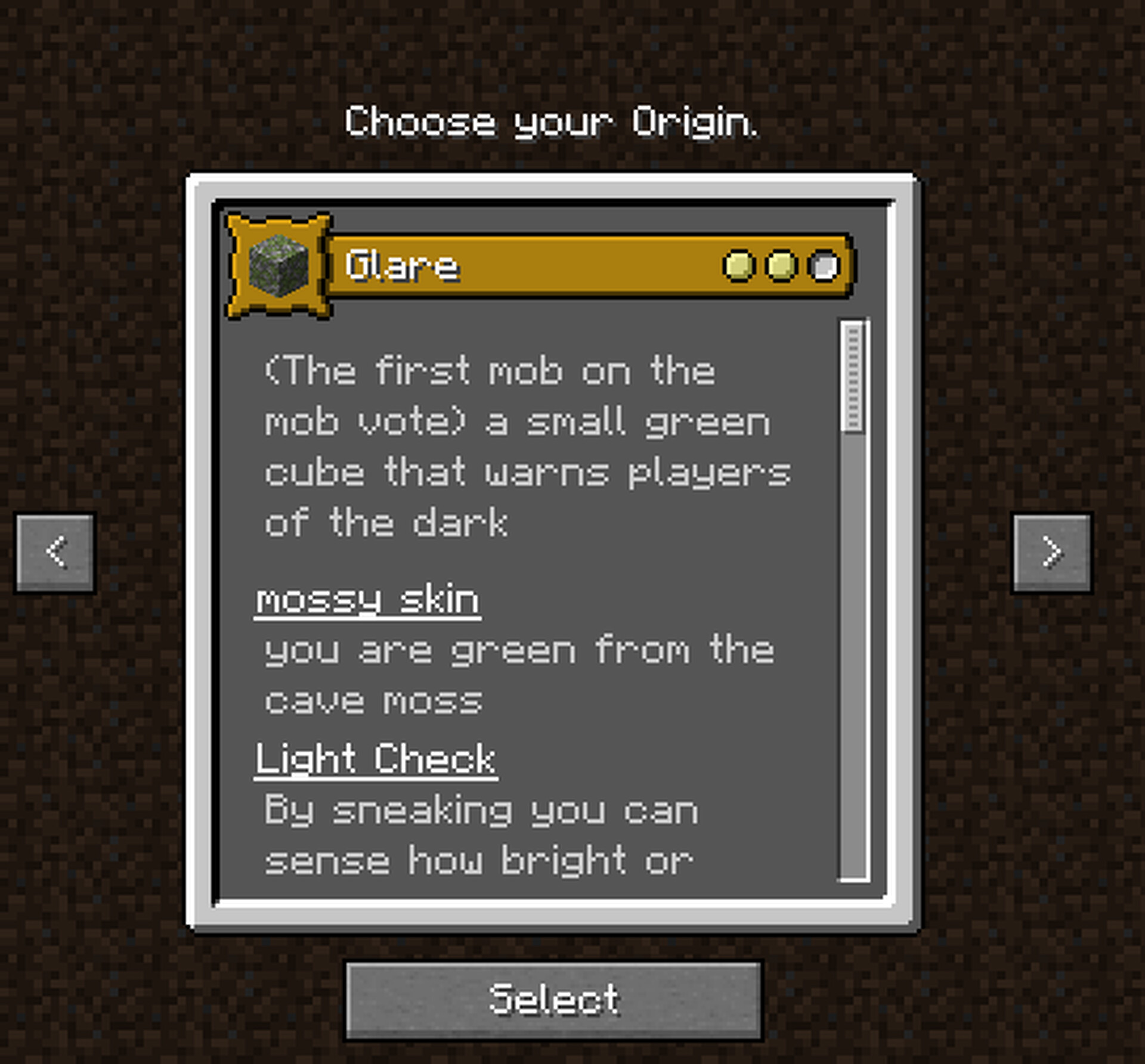 Glare Origin Minecraft Data Pack