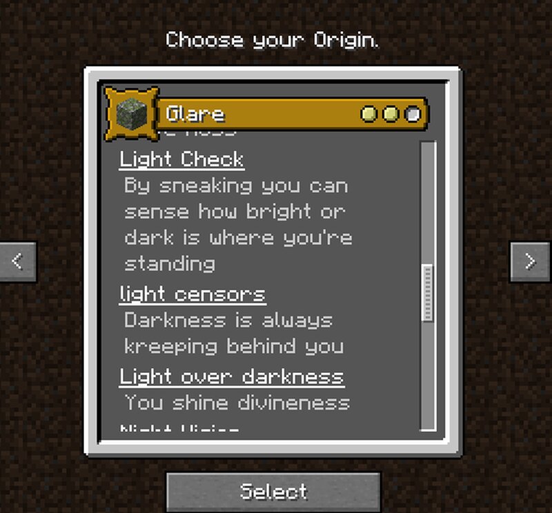 Glare Origin Minecraft Data Pack