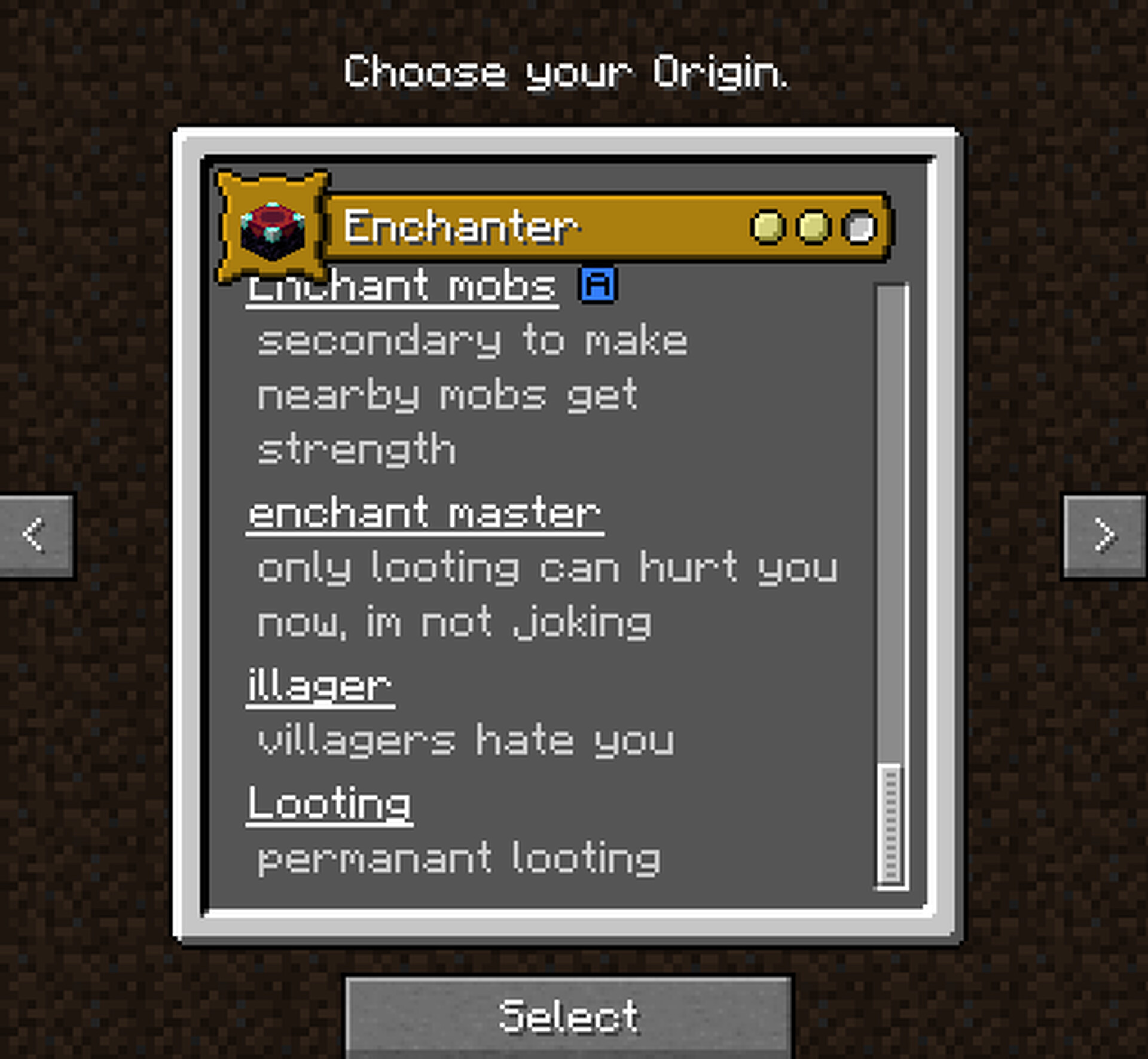 Enchanter Origin Minecraft Data Pack