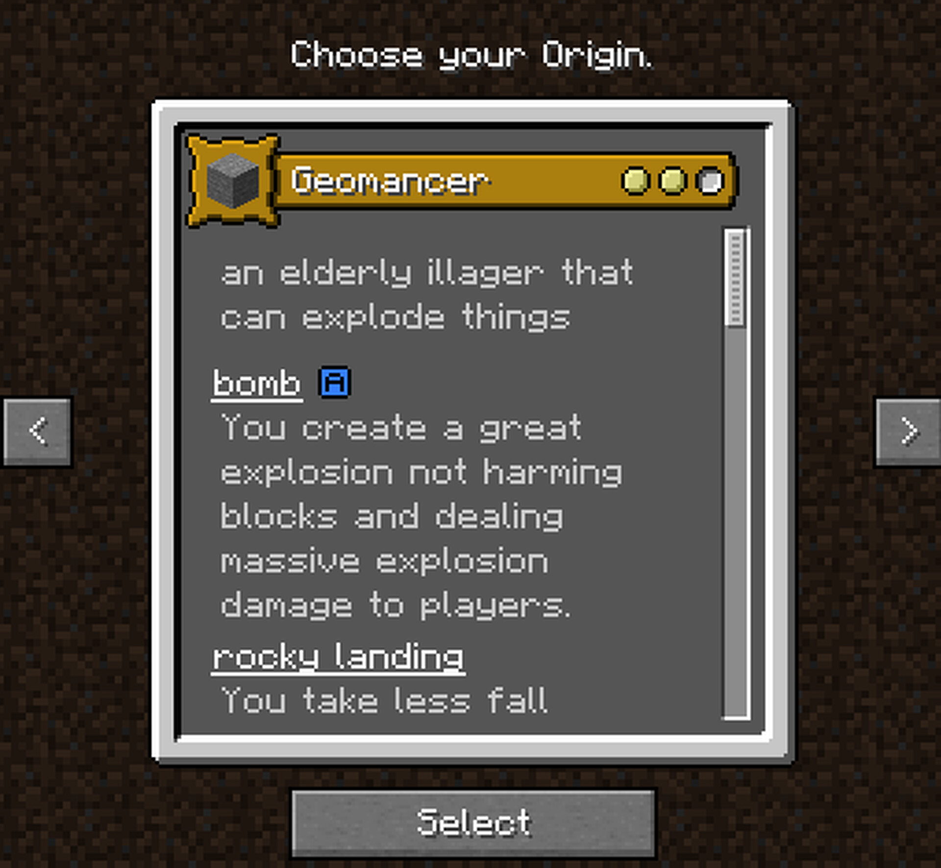 Geomancer Origin Minecraft Data Pack