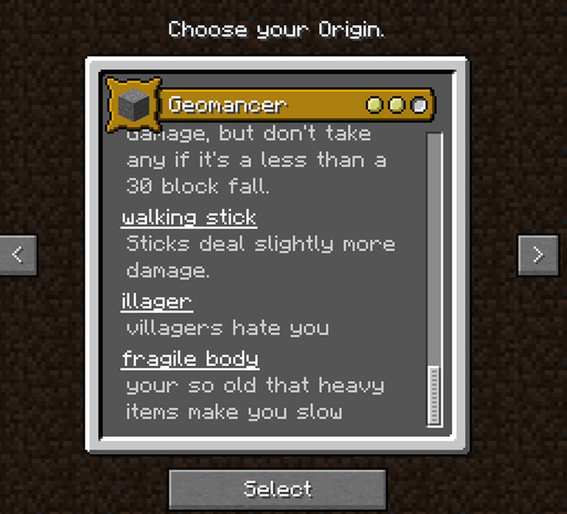 Geomancer Origin Minecraft Data Pack