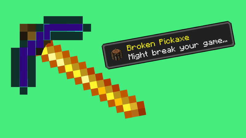 Minecraft but there is a Broken Pickaxe! [V2] Minecraft Data Pack