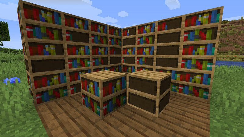 Real Working Bookshelves - Chest-Bookshelf Datapack Minecraft Data Pack