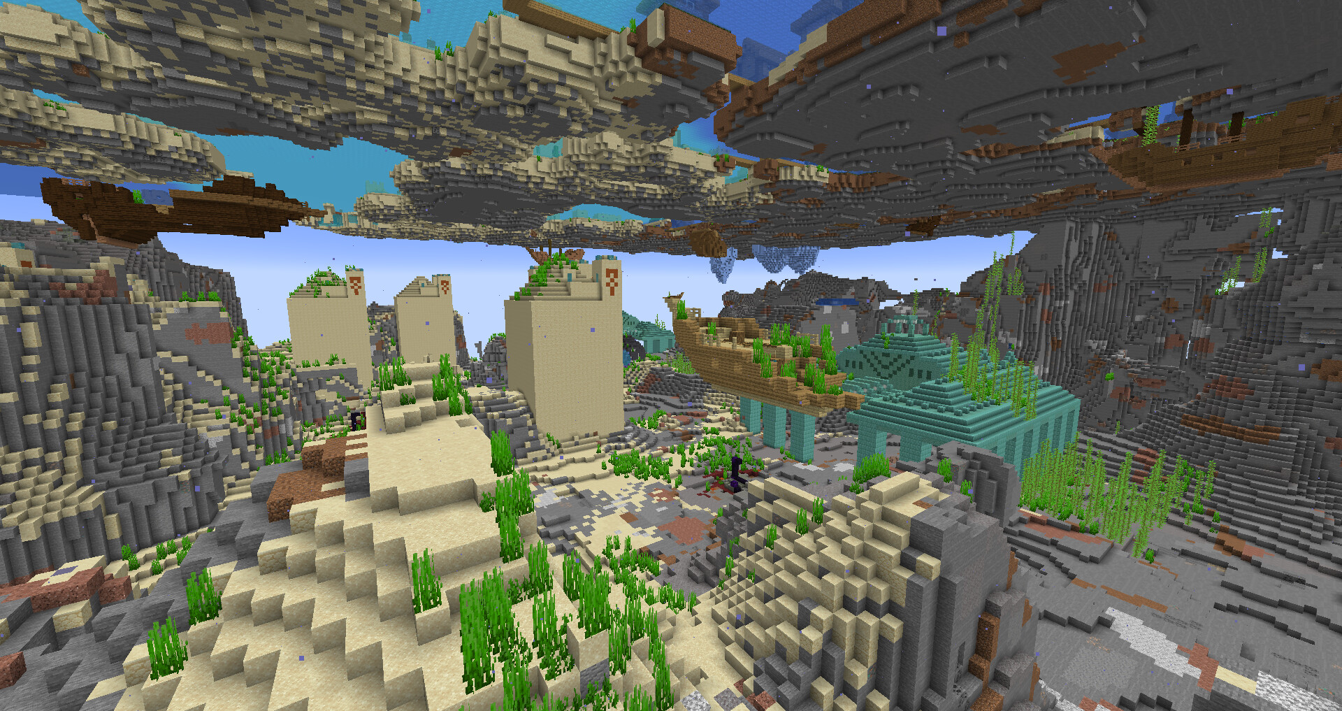 InfiniStructures Dimensions with Custom Nether Portals Minecraft Data Pack