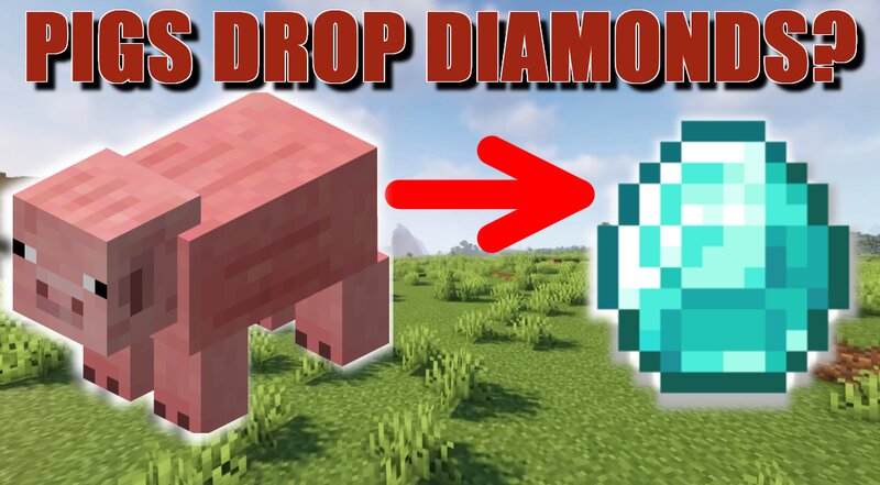 Pigs Drop Diamonds + Tutorial Minecraft Data Pack