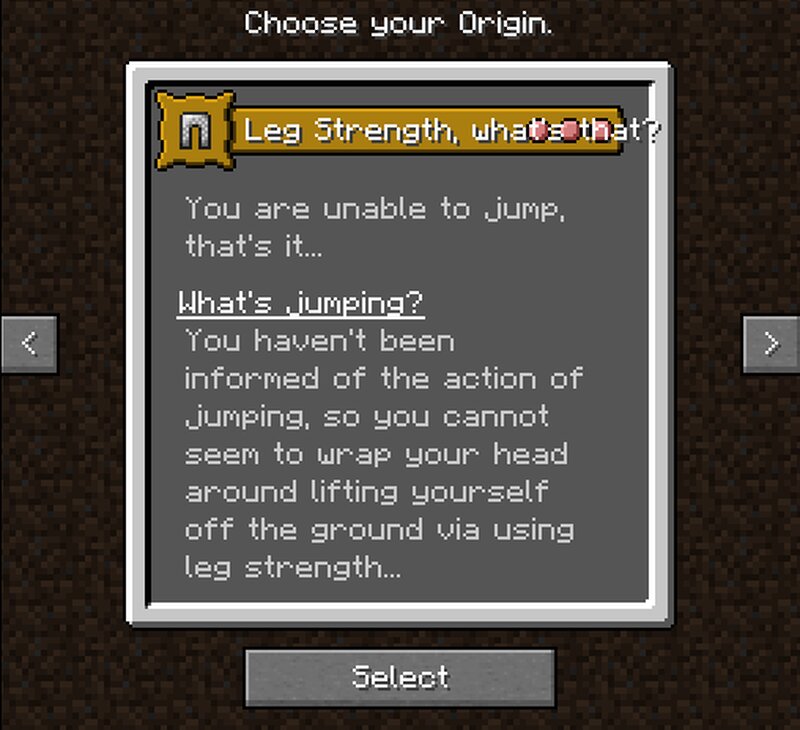 Leg Strength Origin Minecraft Data Pack