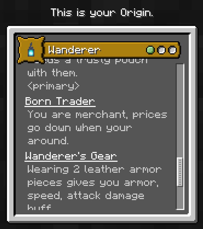 Wanderer Origin Datapack Minecraft Data Pack