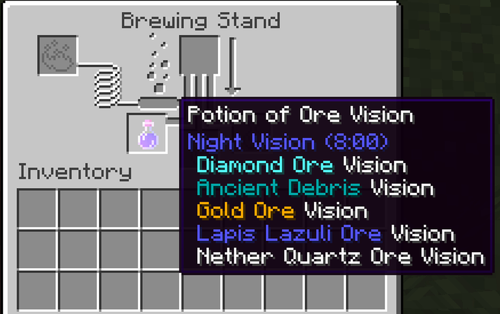 Ore Vision Potions Minecraft Data Pack