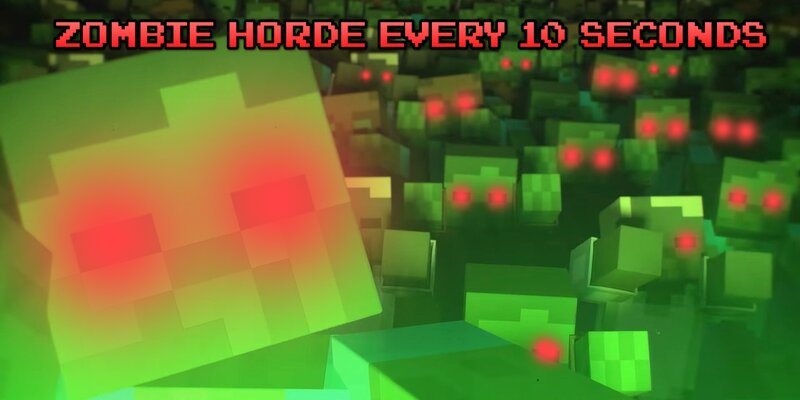 Minecraft, But A Zombie Horde Spawns Every 10 Seconds Minecraft Data Pack