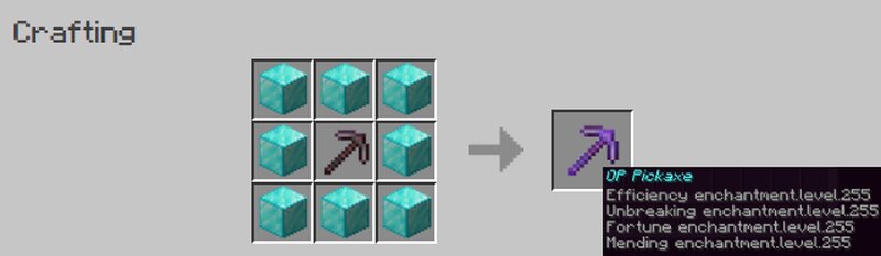 Crafting An OP Pickaxe Minecraft Data Pack