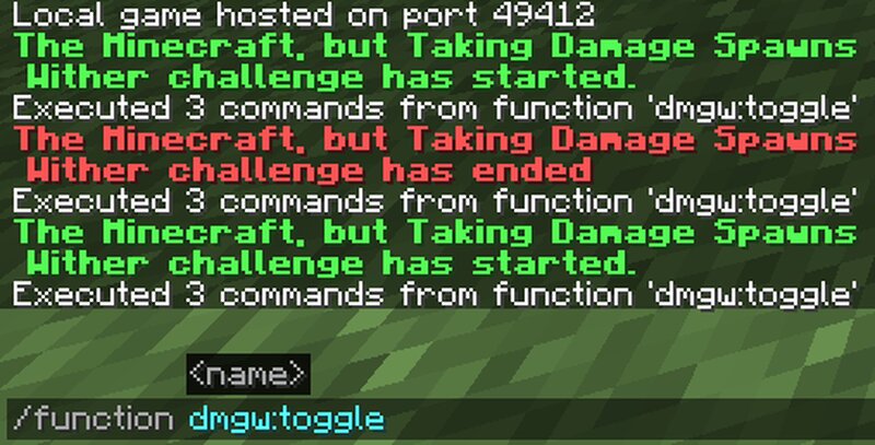 Minecraft, But Taking Damage Spawns A Wither... Minecraft Data Pack