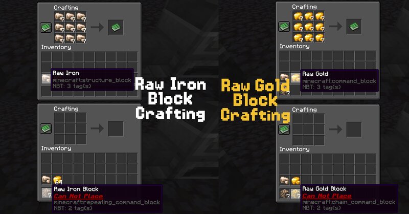 m1n1's Raw Ores Minecraft Data Pack