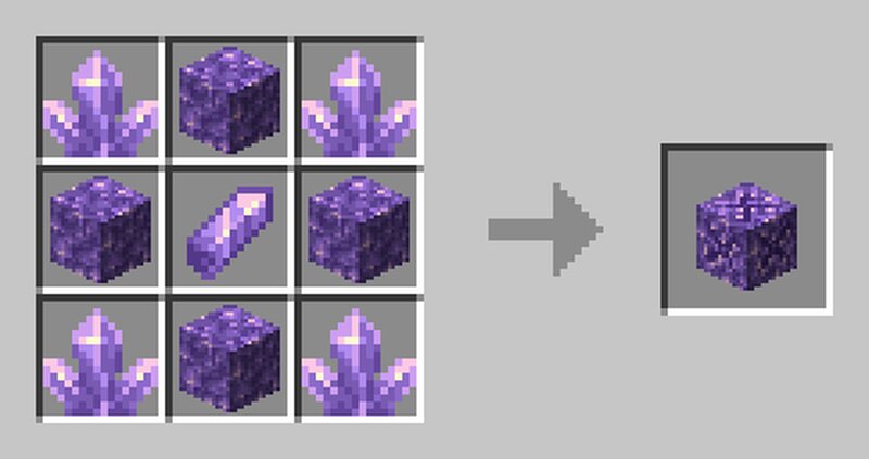 Craft able budding amethyst Minecraft Data Pack