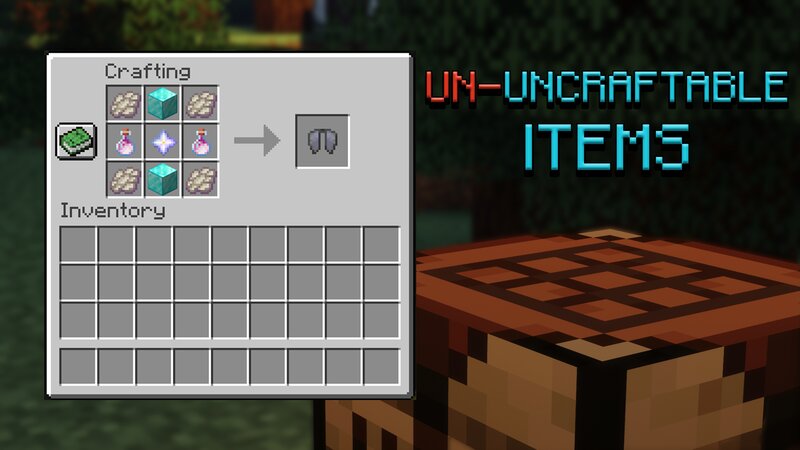 Un-Uncraftable Items Minecraft Data Pack