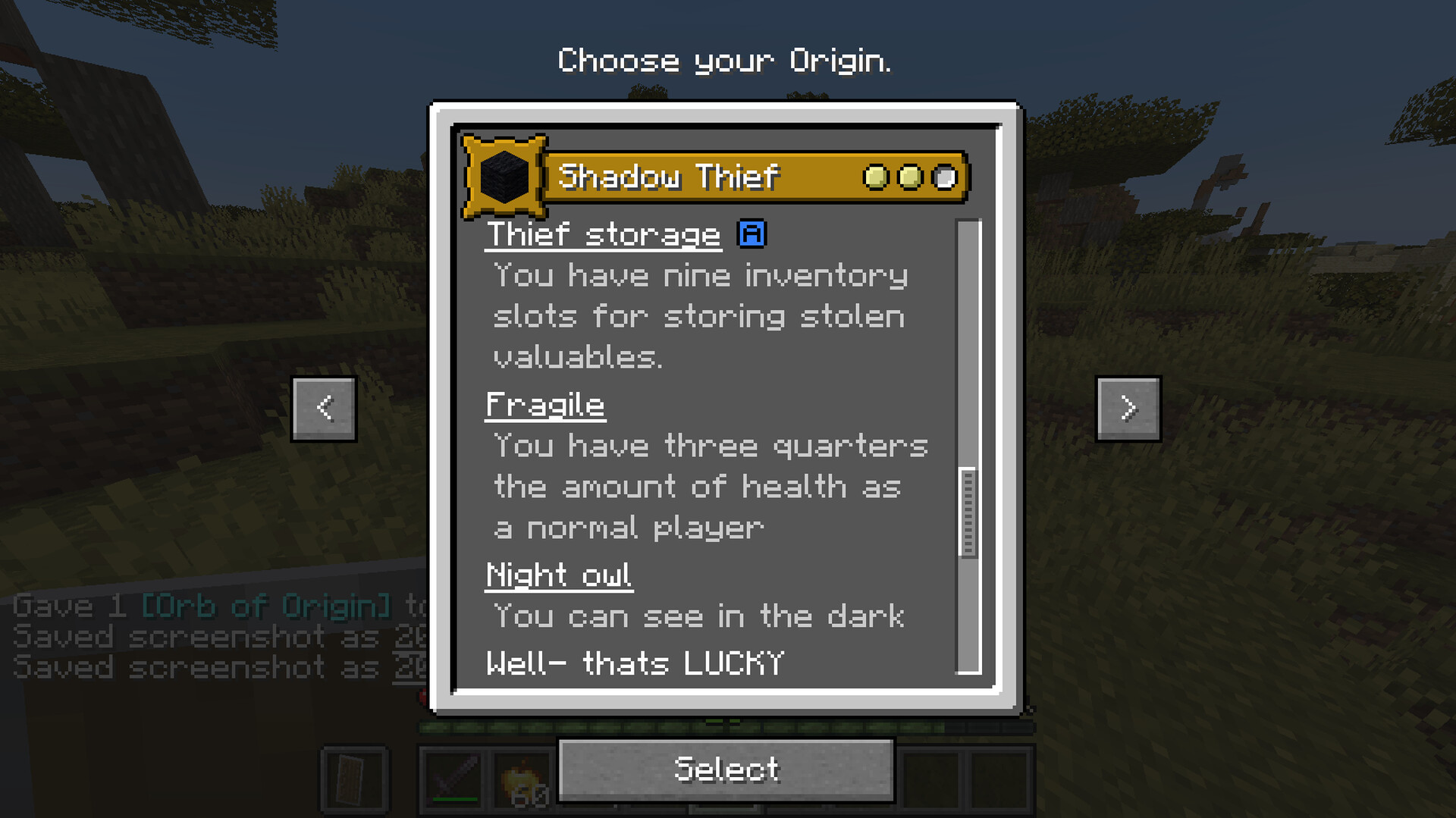 Minecraft origins datapack (adds two origins) Minecraft Data Pack