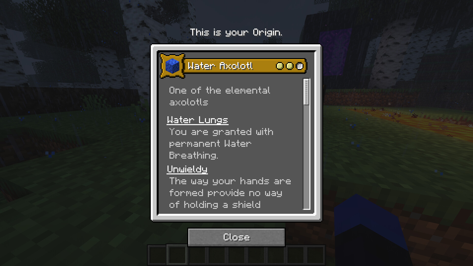 Elemental Axolotl Minecraft Data Pack