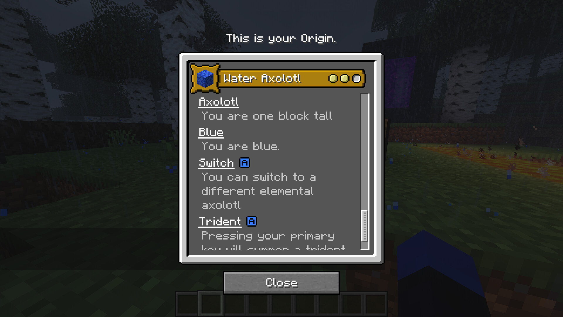 Elemental Axolotl Minecraft Data Pack