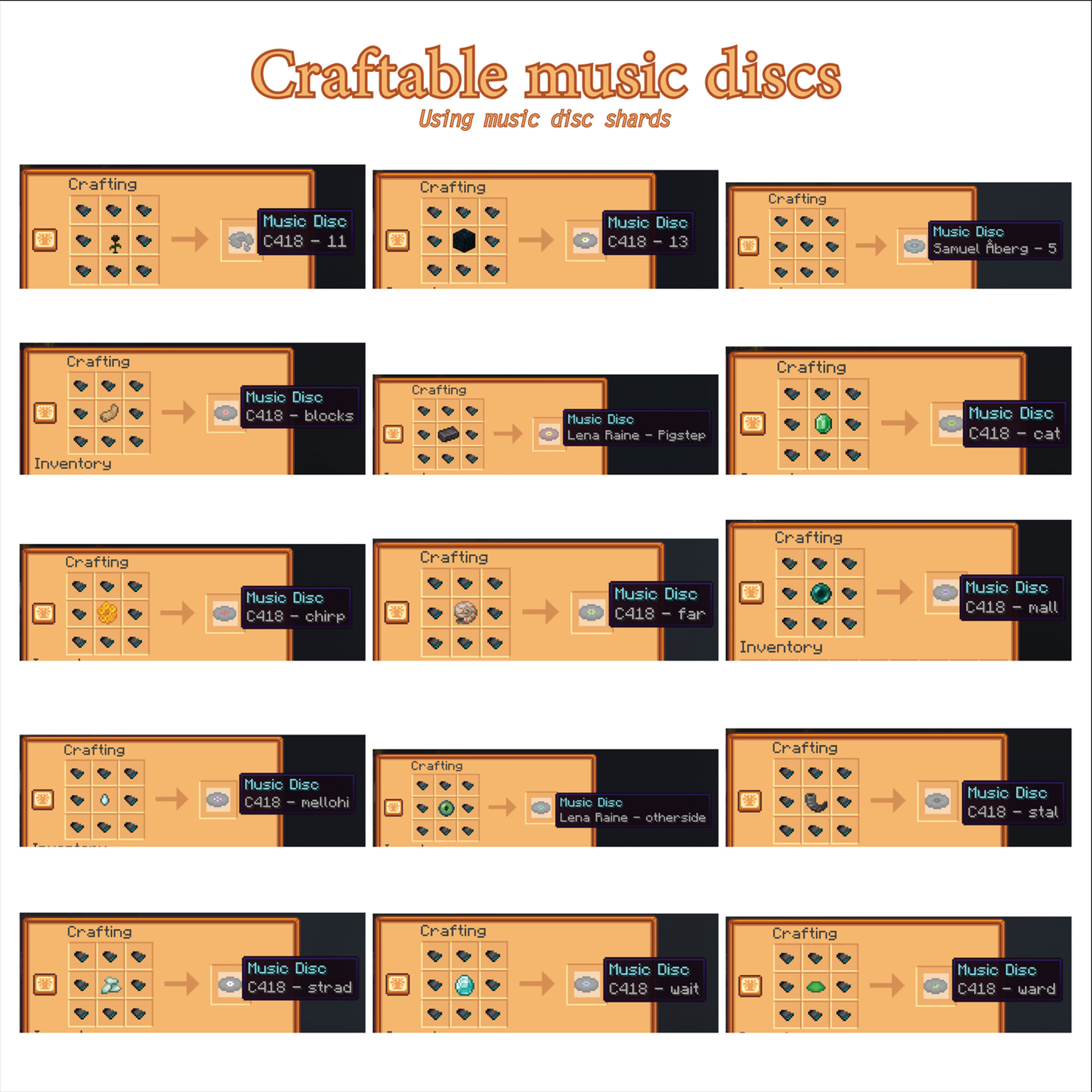 1.19 Craftable music discs Minecraft Data Pack