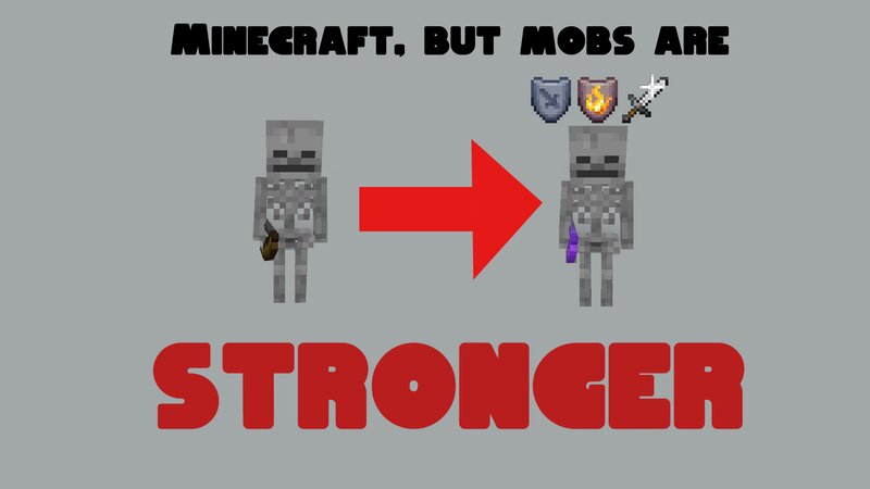Minecraft, but mobs are stronger! Minecraft Data Pack