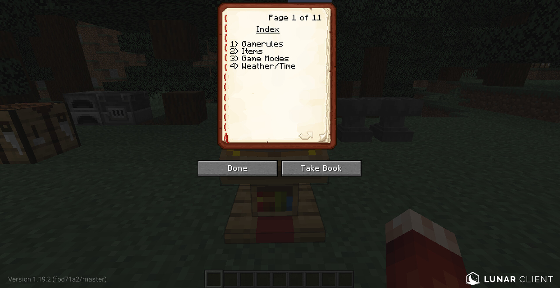 Map Building Help Book / Command Book Minecraft Data Pack