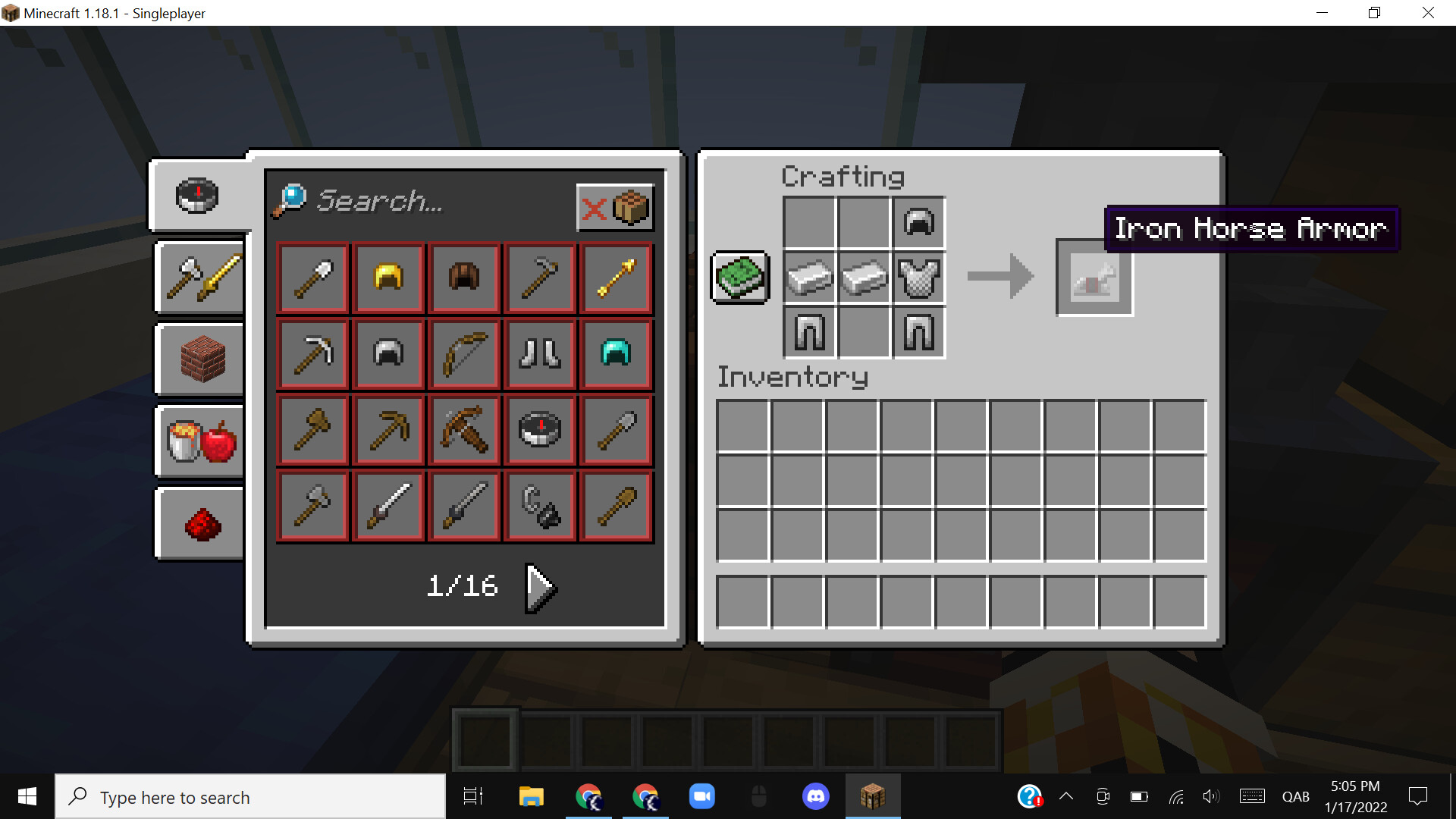 Horse armor crafting Minecraft Data Pack