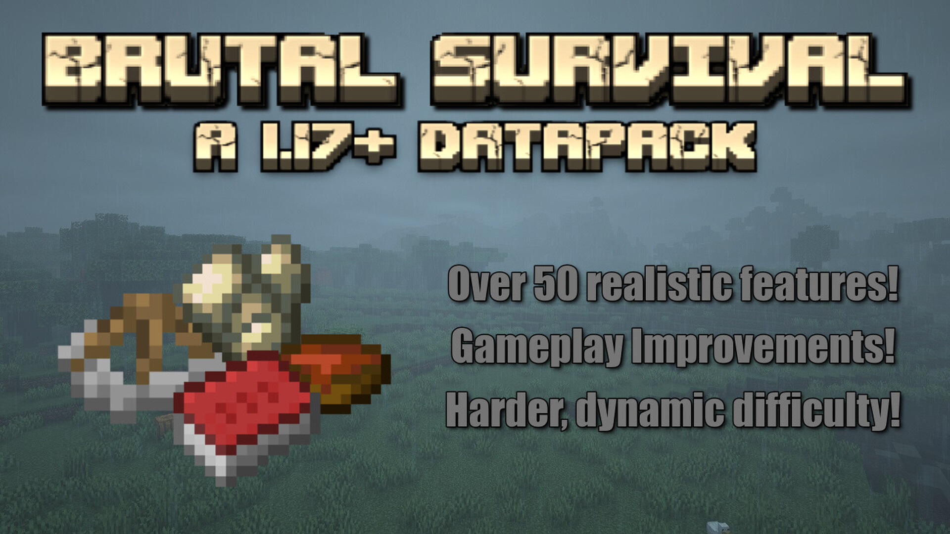 Brutal survival Minecraft Data Pack