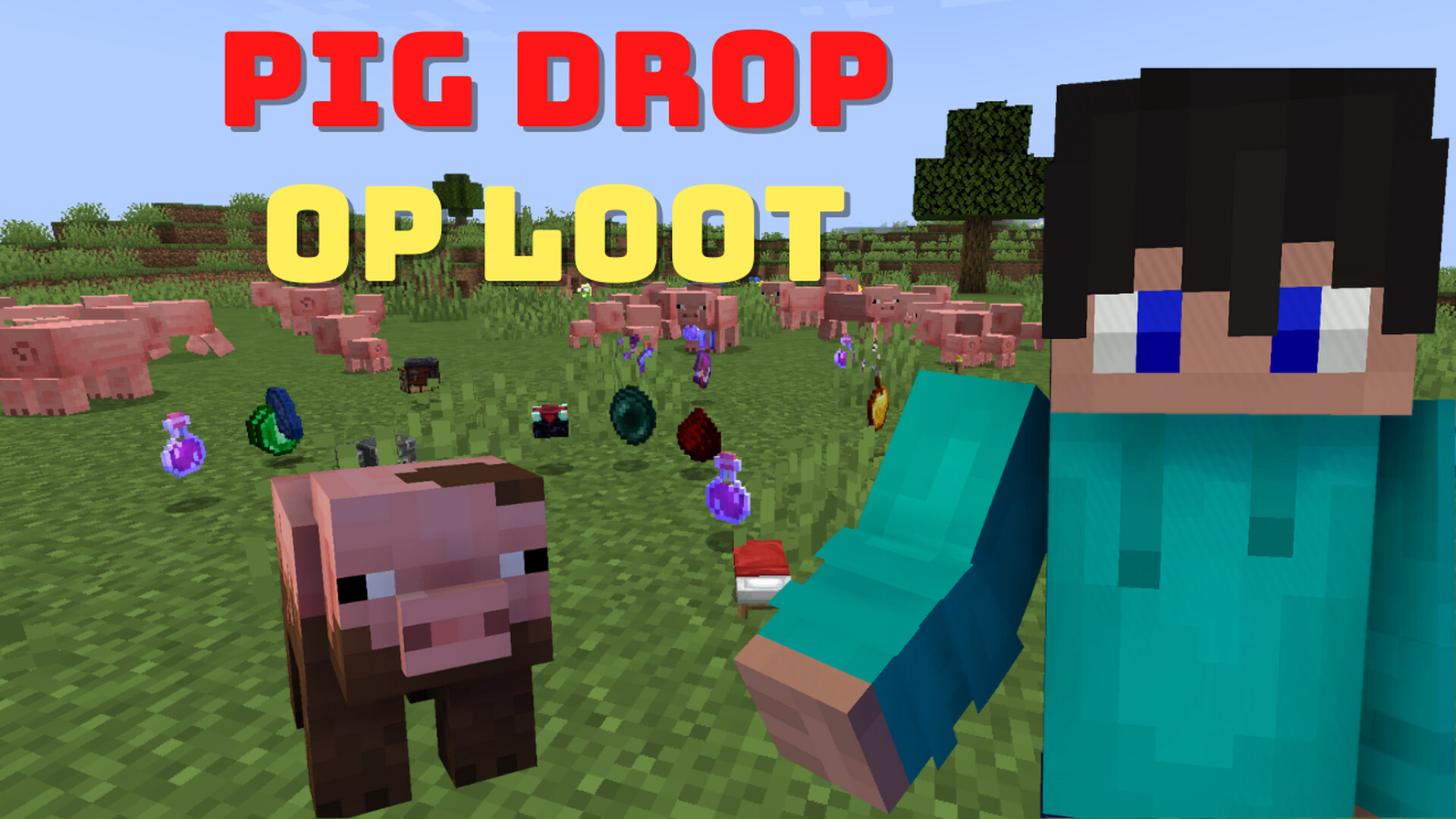 Pig Drop Op Loot [Java] and [Bedrock] Minecraft Data Pack