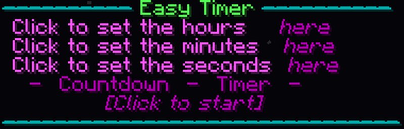 Easy Timers Minecraft Data Pack