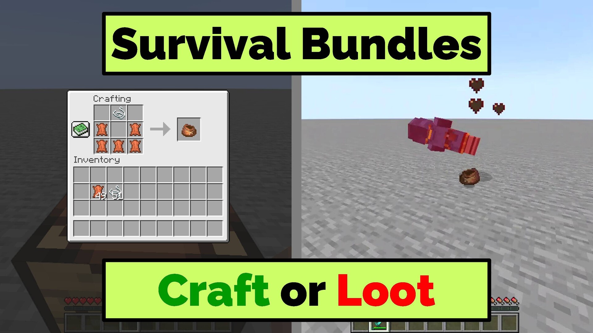 Survival Bundles - Craft or Loot Minecraft Data Pack