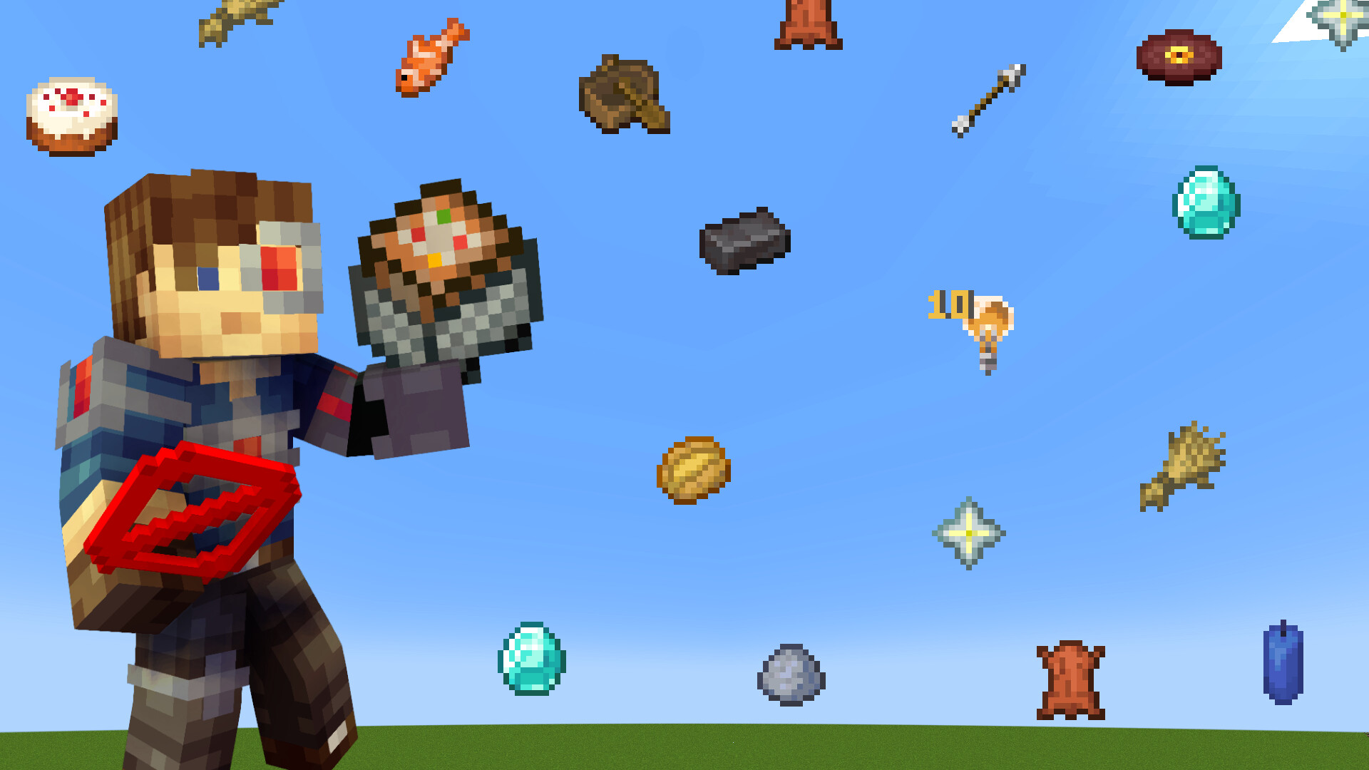 Minecraft But Random Items Rain from the Sky Minecraft Data Pack