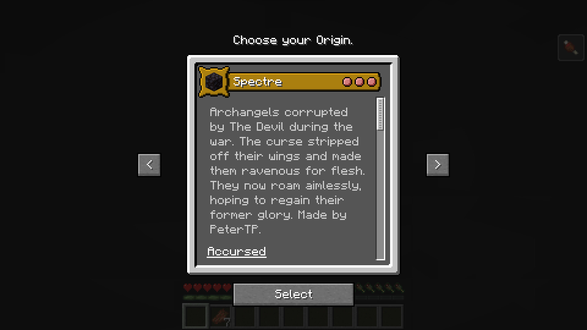 Spectre Origin | Fabric Origins Mod Datapack Minecraft Data Pack