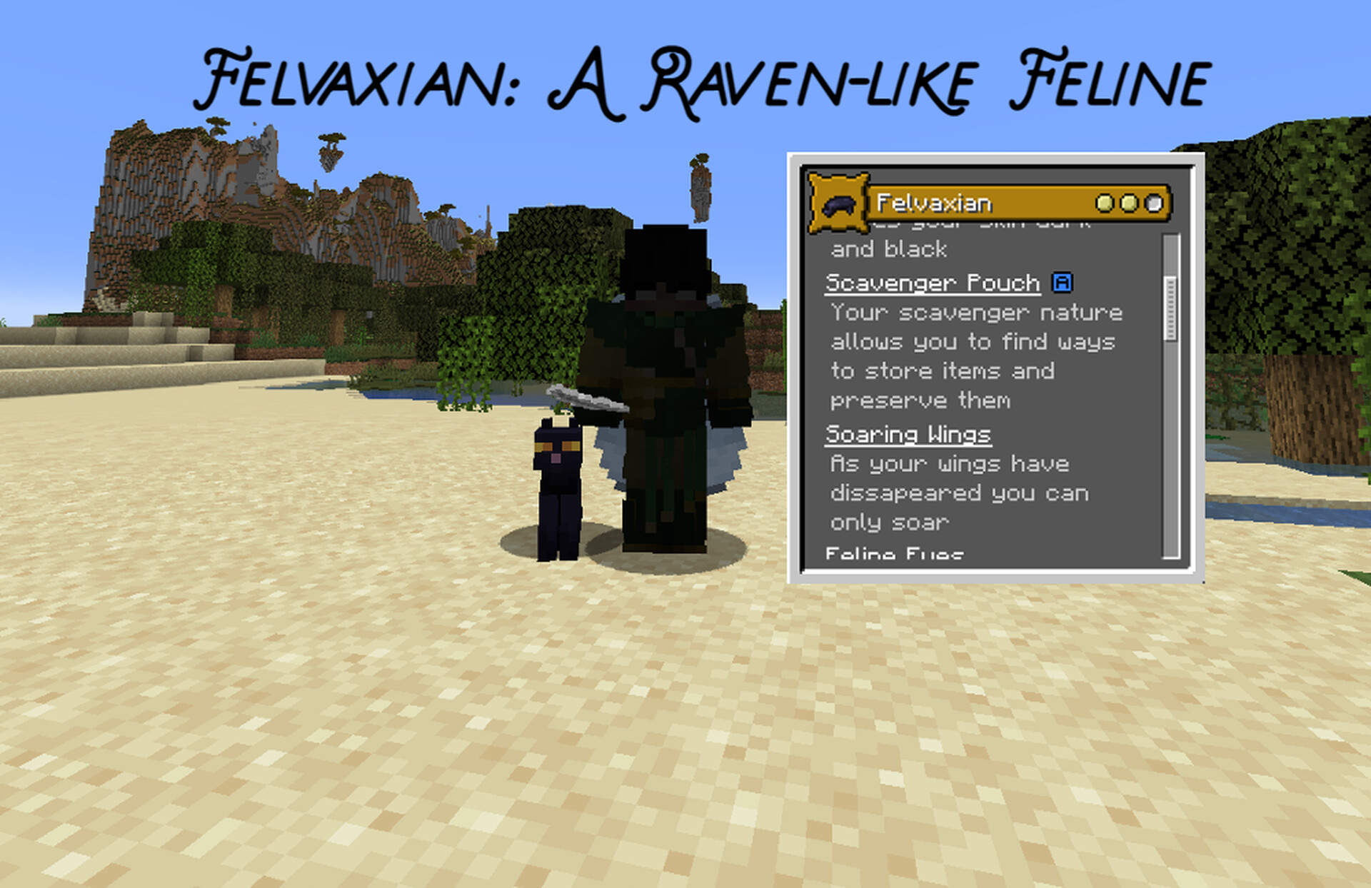 Felvaxian: Raven-like Felines Minecraft Data Pack