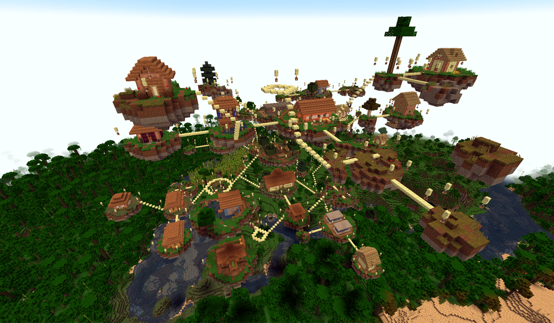 Rainbeau's Flying Villages Minecraft Data Pack