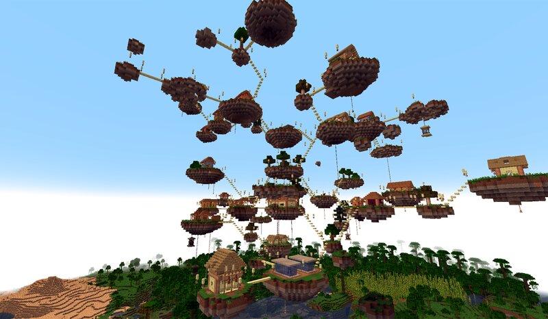 Rainbeau's Flying Villages Minecraft Data Pack