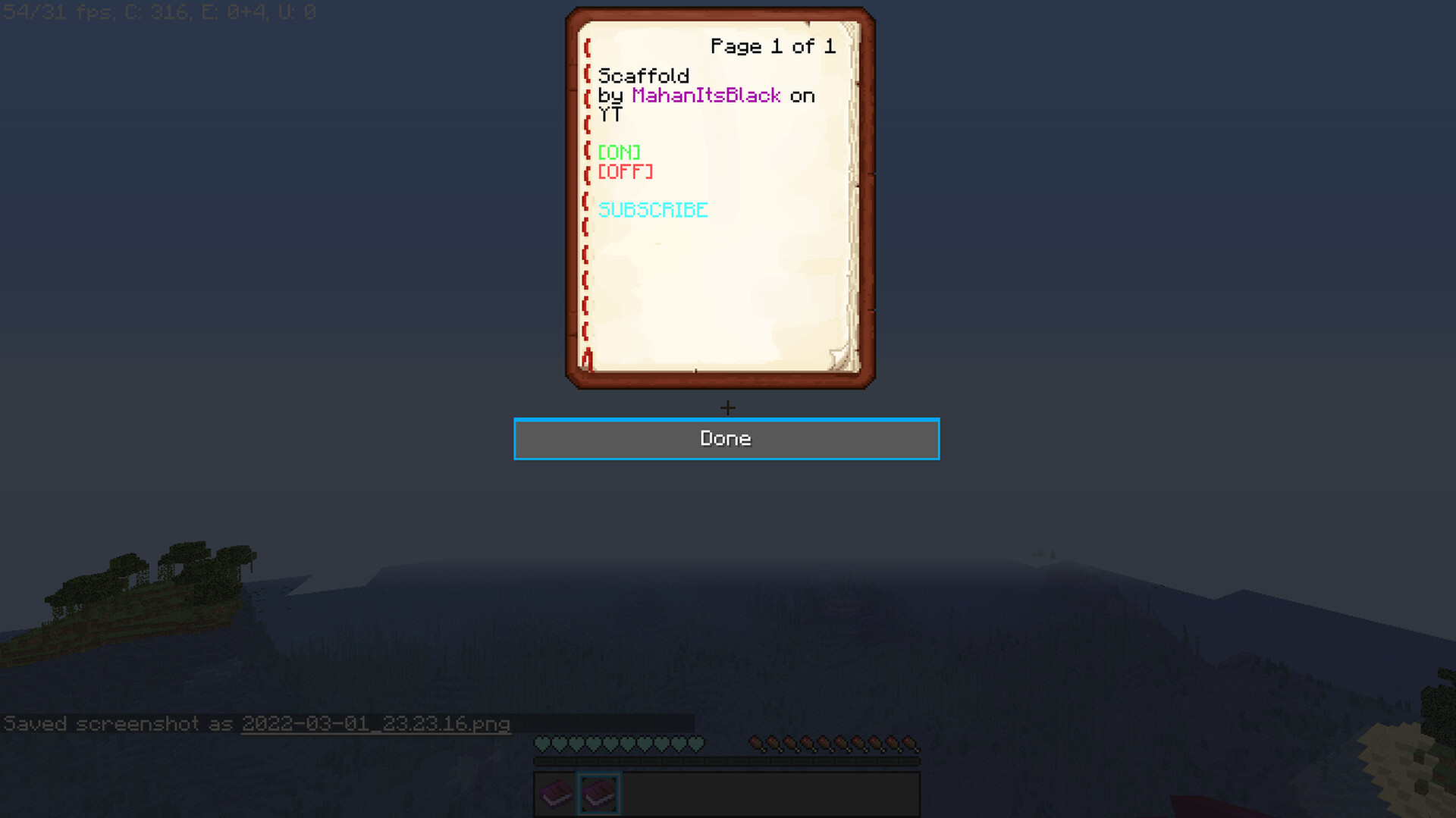 Scaffold Cheat / minecraft but you have scaffold Minecraft Data Pack
