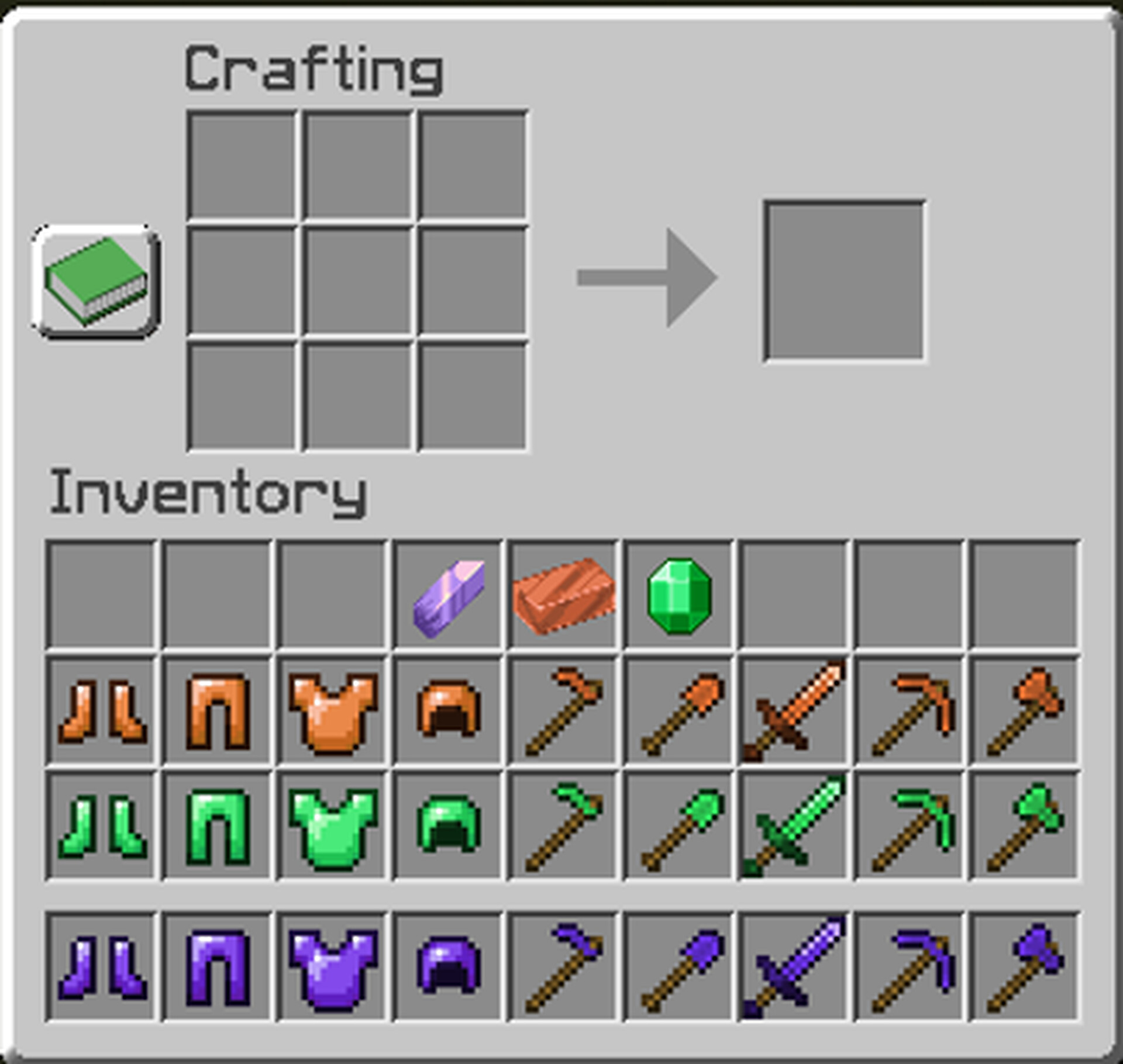 ACE (Amethyst, Copper, Emerald) Tools and armor v1.3 Minecraft Data Pack