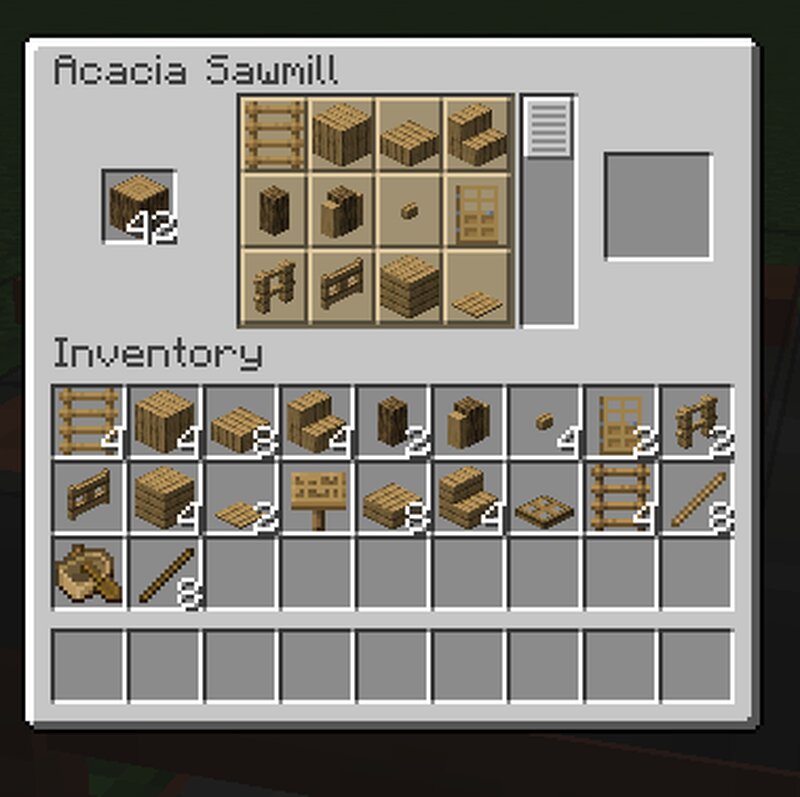Ilikewood sawmill recipies Minecraft Data Pack