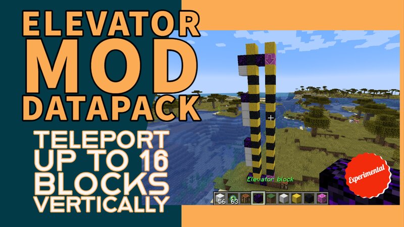 "OpenBlocks Elevator Mod" Replicated as a datapack Minecraft Data Pack