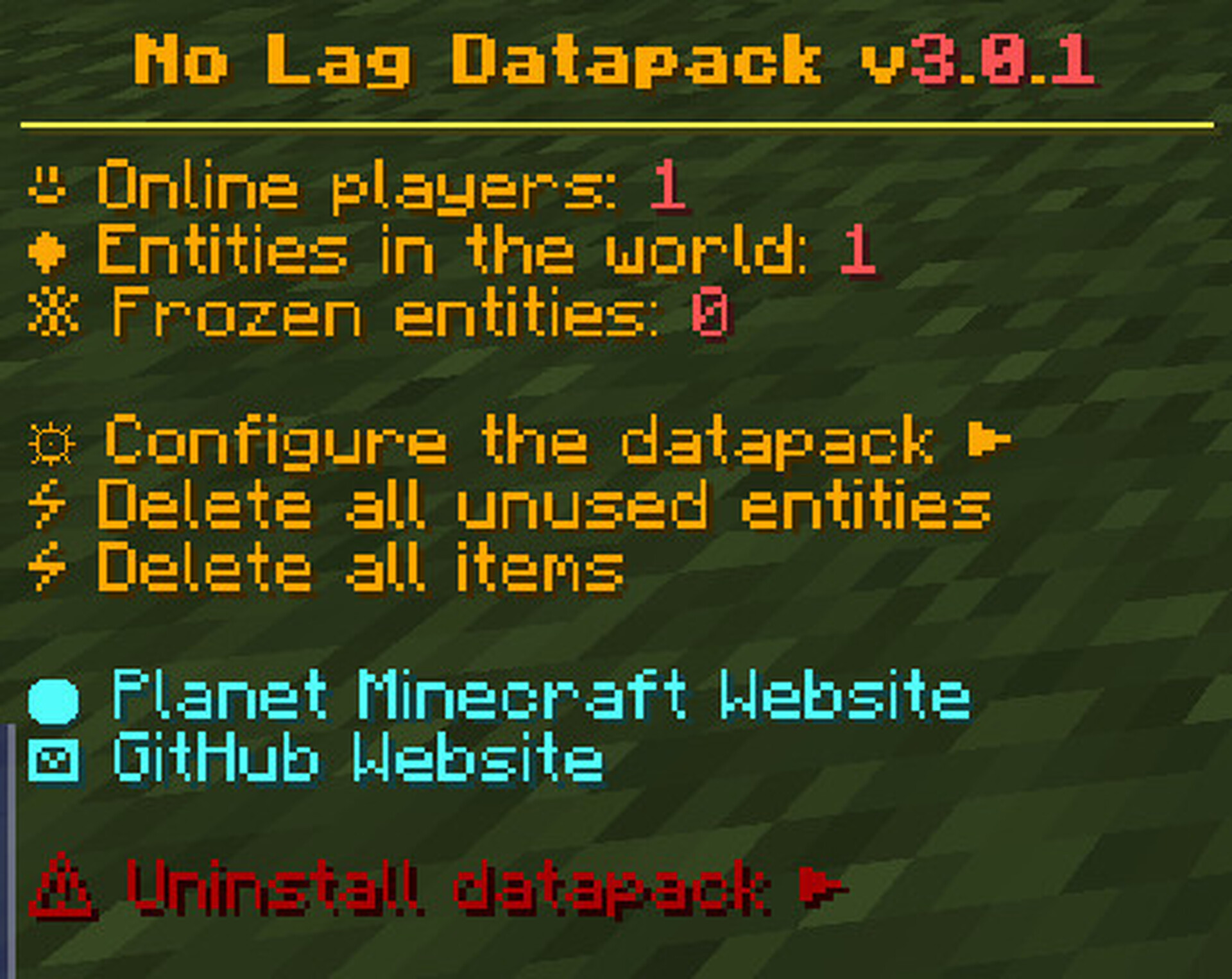 No Lag [1.19.x] Minecraft Data Pack