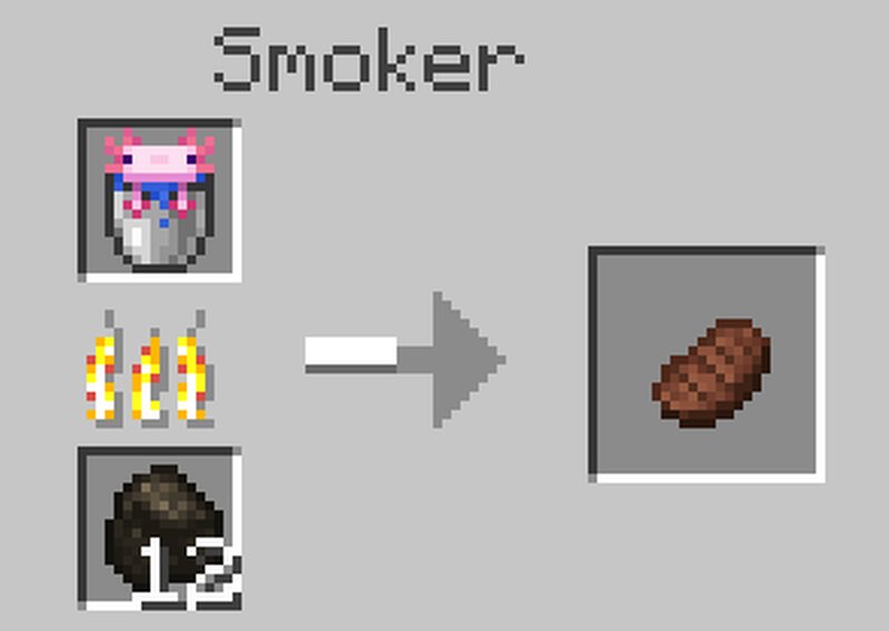 Cooking axolots Minecraft Data Pack