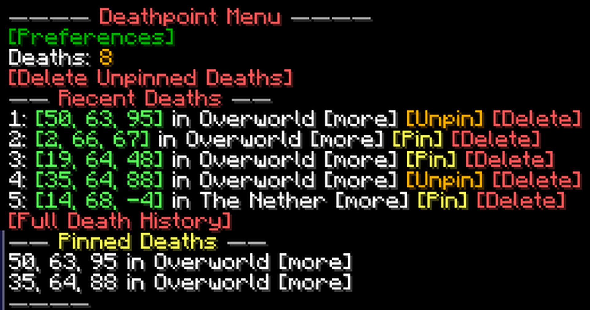Deathpoint Minecraft Data Pack