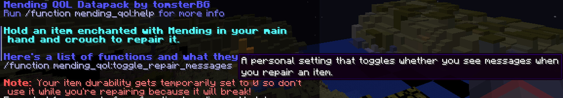 Better Mending Minecraft Data Pack